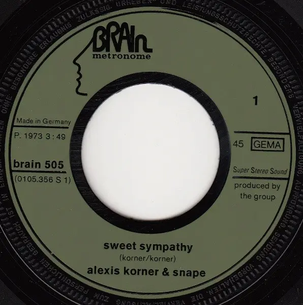 Sweet sympathy - Alexis Korner & Snape - ( 7'' 1枚 ) - セラー： recordsale ...