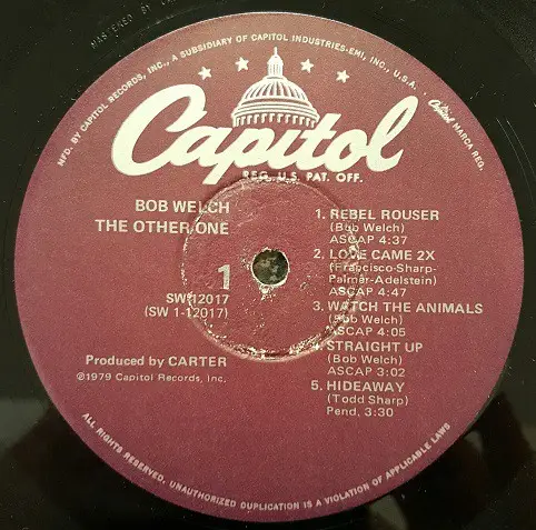 Album The other one de Bob Welch sur CDandLP