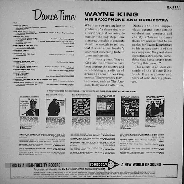 Dance time with wayne king (still sealed) - Wayne King And His ...